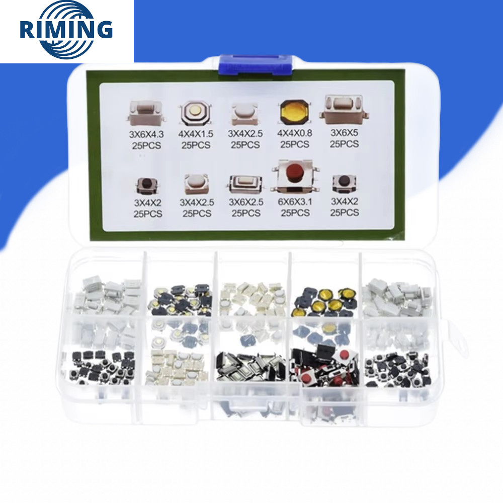250Pcs 10-Types Tactile Push Button Switch Car Remote Control Keys ...