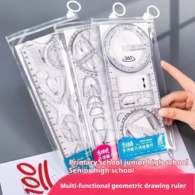 Multifunctional Geometric Ruler - Drawing Tools Plastic Ruler Set ...