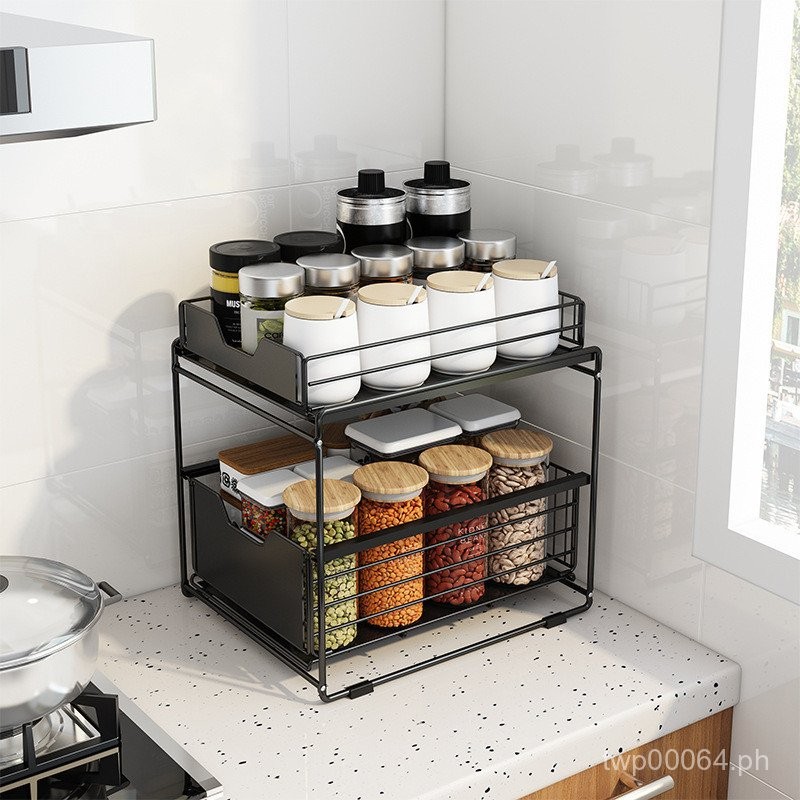 Kitchen Sink Rack Drawable Cabinet Sink Lower Shelf Countertop Drawer ...