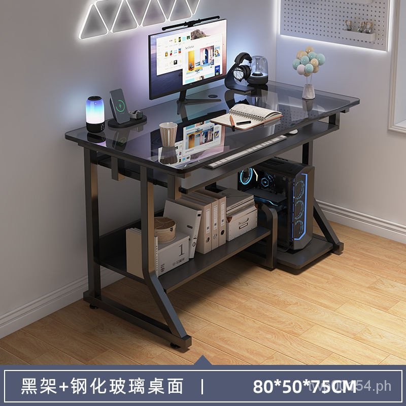 Computer Desk Desktop Home Game Tables Tempered Glass Office Table ...