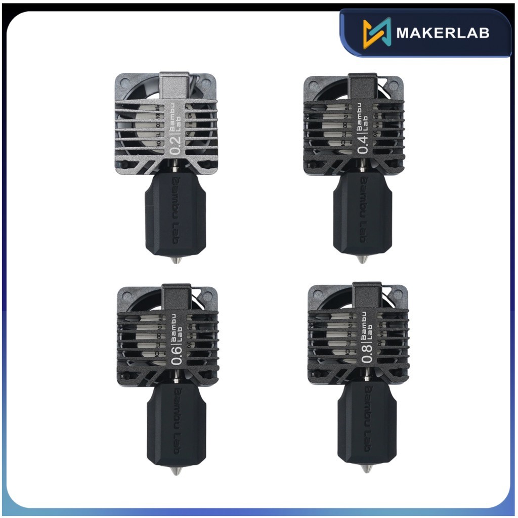 Bambu Lab Complete Hotend Assembly with 0.2mm 0.4mm 0.6mm 0.8mm Nozzle P1 series 3D Printer ...
