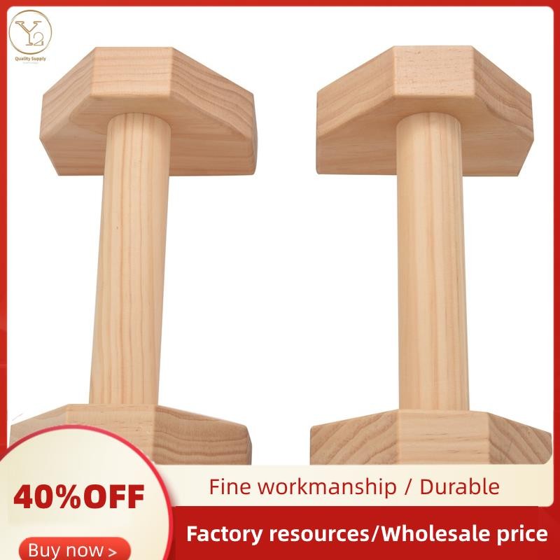 1 Pair Parallettes Gymnastics Calisthenics Handstand Bar Wooden Fitness ...