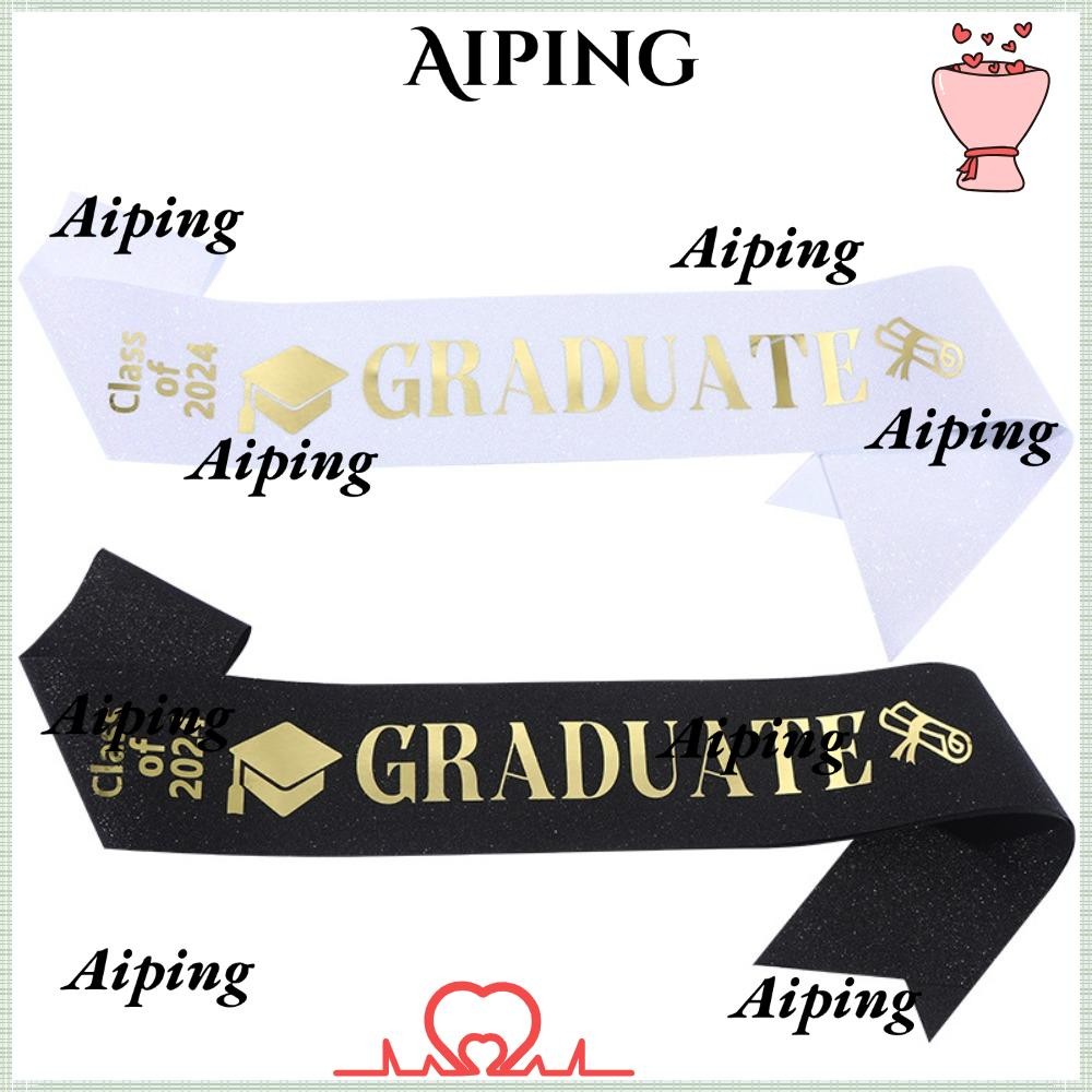 AIPING 2024 Graduation Sash, 160x9.5cm Glitter Fabric Graduation ...