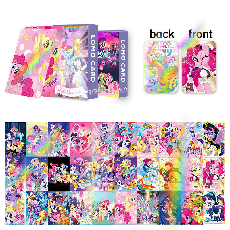 30Pcs Lovely Double-sided My Little Pony Photocards Cartoon HD Lomo ...