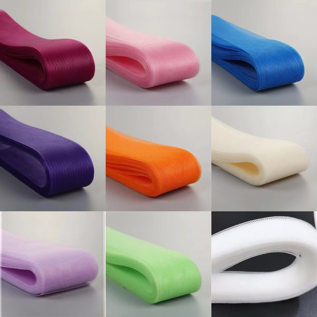 2cm~8cm Soft Crinoline for wedding dress horsehair braid Polyester Mesh ...