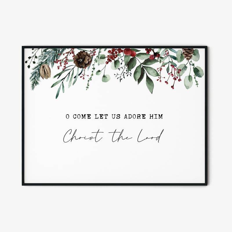 O Come Let Us Adore Him Christ the Lord Horizontal Christmas Christian ...