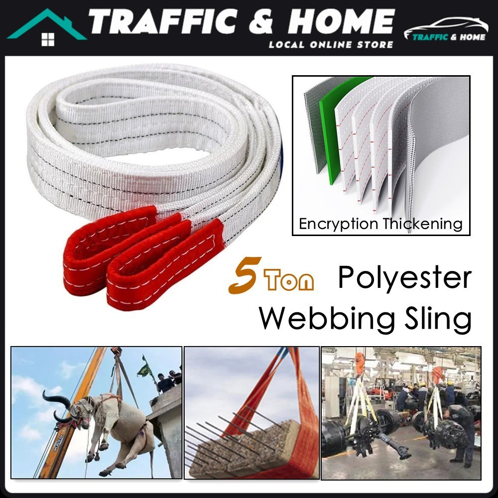 5 Ton 6 Meter Polyester Webbing Sling Hoisting Flat Belt 3 Ton 3 Meter ...
