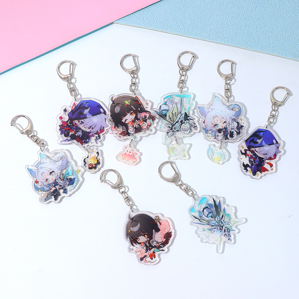 Anime Acrylic Keychains Cartoon Game Honkai Star Rail Keyring Cosplay ...