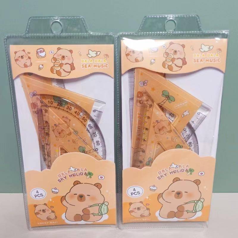2025 New Capybara Anime Kawaii Cartoon Ruler Set Cute Cartoon Students ...