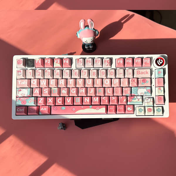 keycaps Keyboard Hi frontier rose rabbit mechanical keyboard cartoon ...