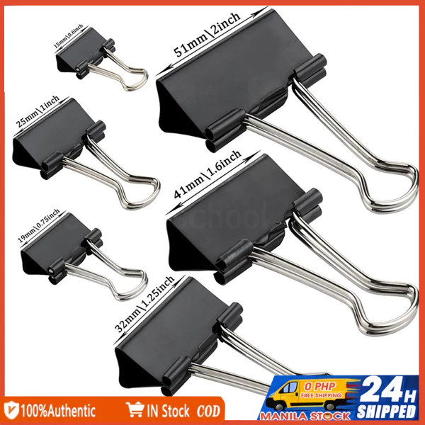 Black Dovetail Clip Binder Paper Clip Office Supplies Notebook School ...