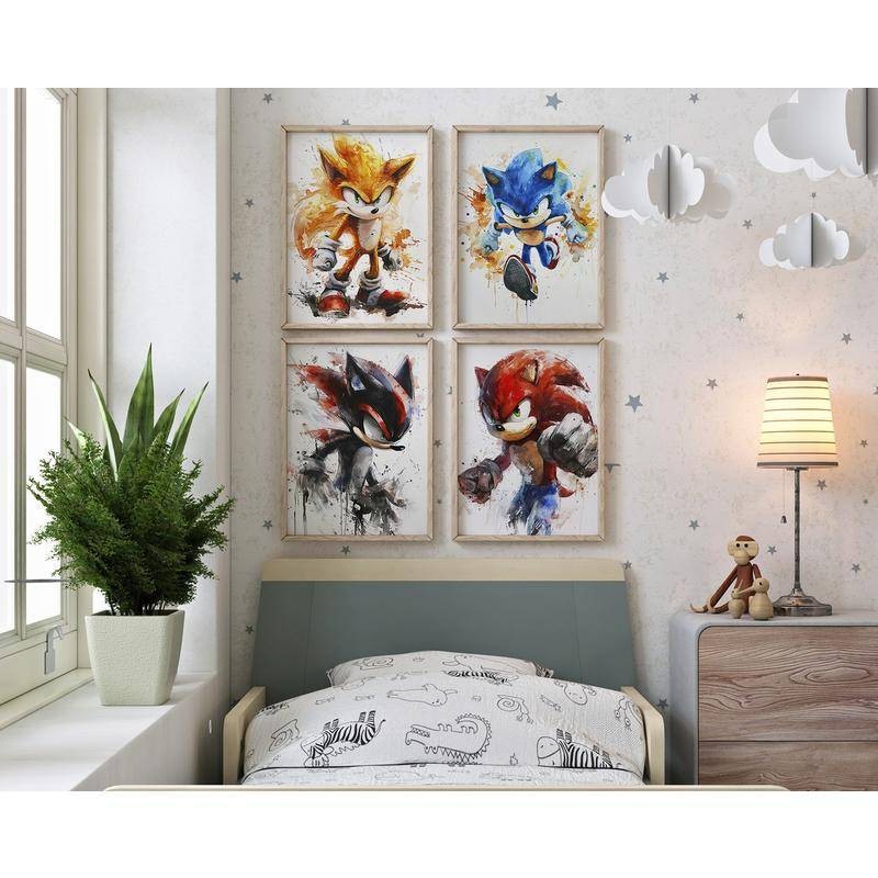 Sonic Hedgehog Prints Posters Game Poster Printable Shadow Tails ...