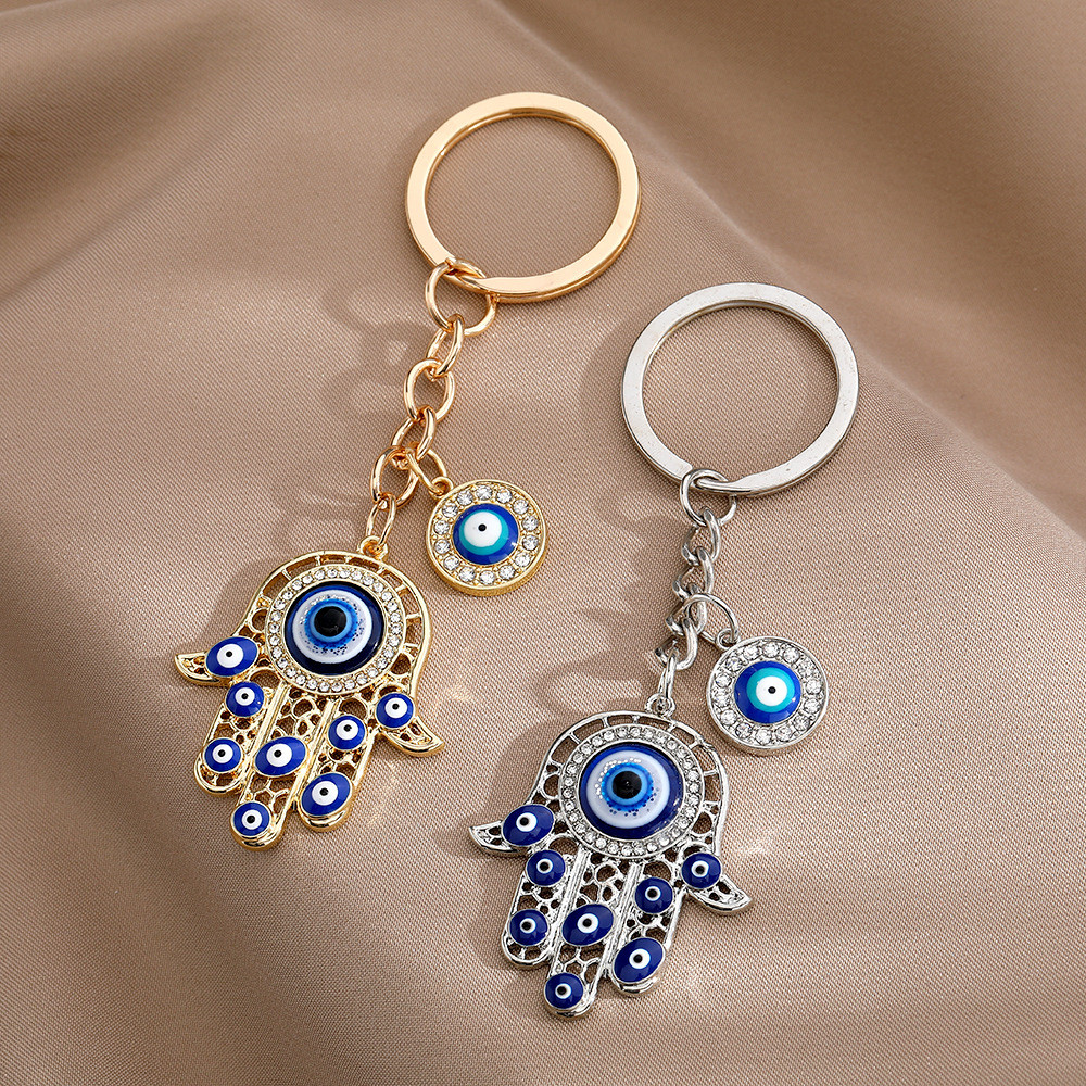 Popular Turkish Blue Eyes Keychain Vintage Devil's Eye Hollow Alloy ...
