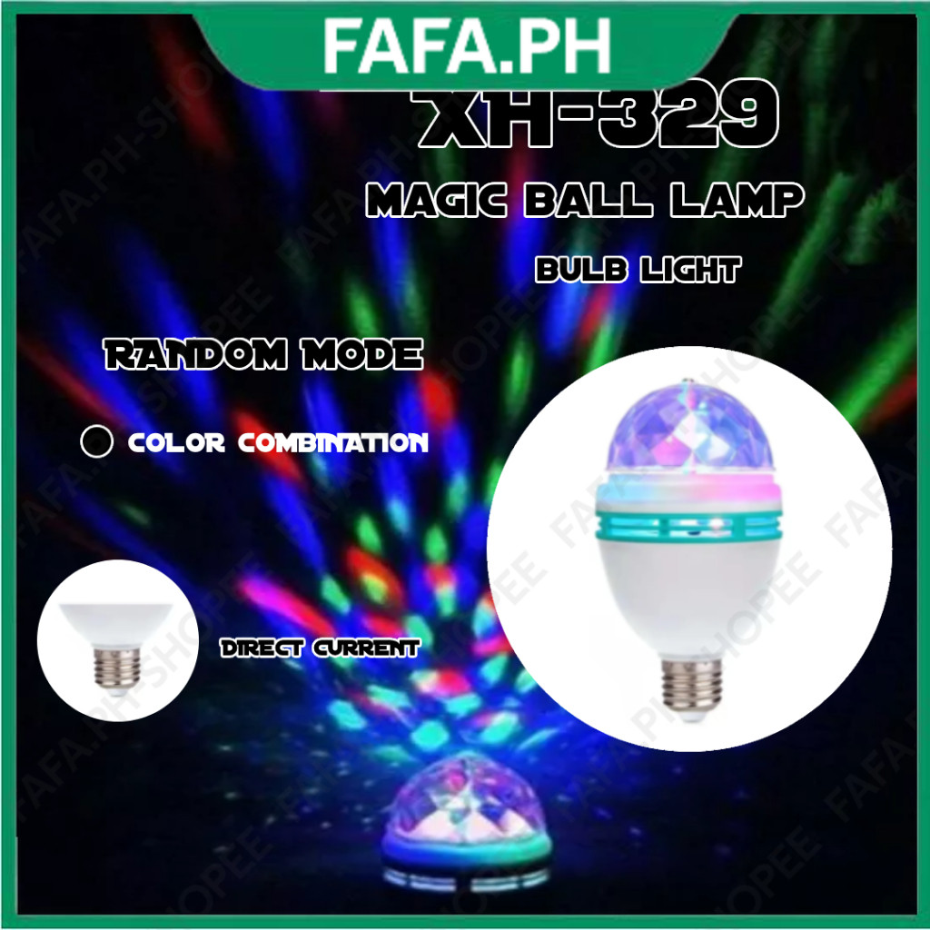 XH-329 Magic Ball Rotating Bulb E27 Stage RGB LED Lamp Disco Crystal ...