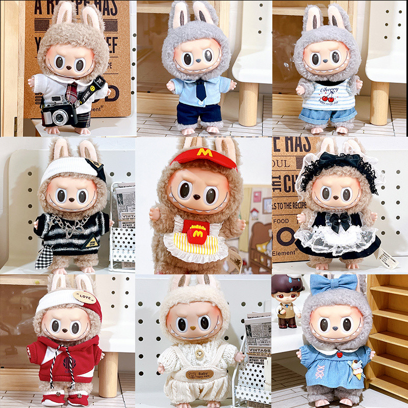Vinyl Doll Doll labubu Clothes Dress Up labubu Pendant Cute 17cm Doll ...
