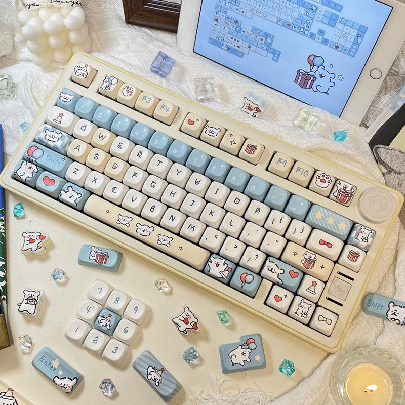 Line Dog Keycap MOA Profile Cute and Personalized Opaque Keycaps PBT ...