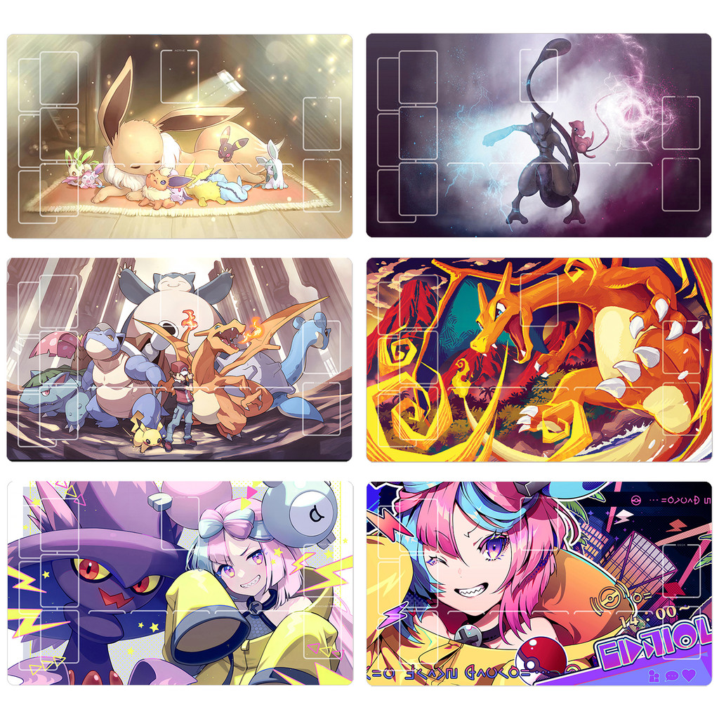 60x35cm PTCG Pokemon Dedicated GAME Card Mat Battle Marnie Iono Pikachu ...