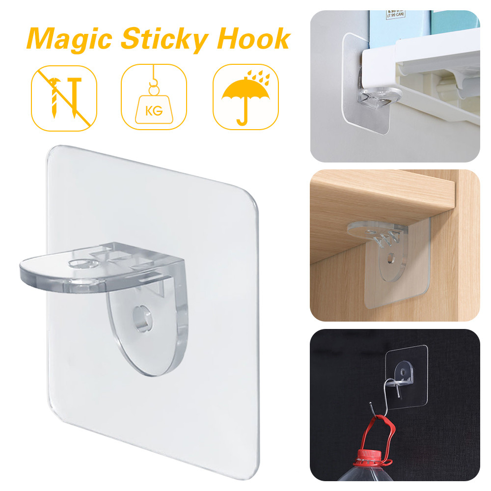 Non Punching Partition Bracket Self Adhesive Shelf Bracket Heavy-duty ...