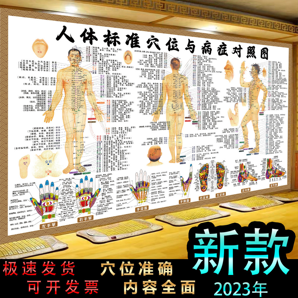 Human Body Meridian Acupoint Poster Chinese Medicine Store Wall Chart ...