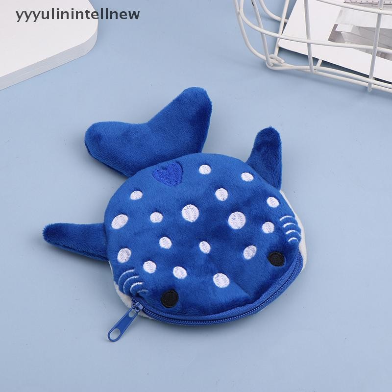 【LMPH】 Plush Shark Coin Purse Cartoon Cute Coin Purse Zip Plush Three ...