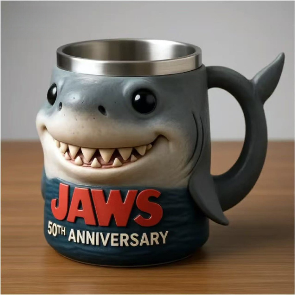 Independent Great White Shark Cup Decoration Design Jaws 50th ...