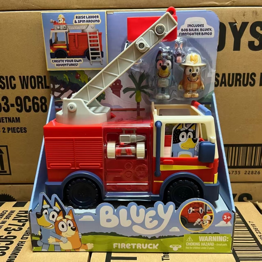 Bluey Bluey Bluey Fire Truck Toy Doll Doll Large Rescue Fire Truck Play ...