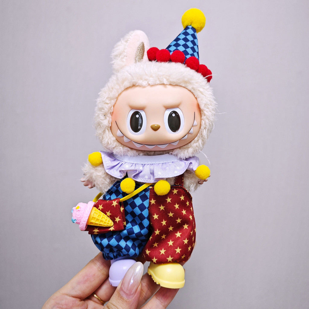 15cm 17cm Labubu Clothes Circus clown costume set For labubu V1 V2 V3 ...