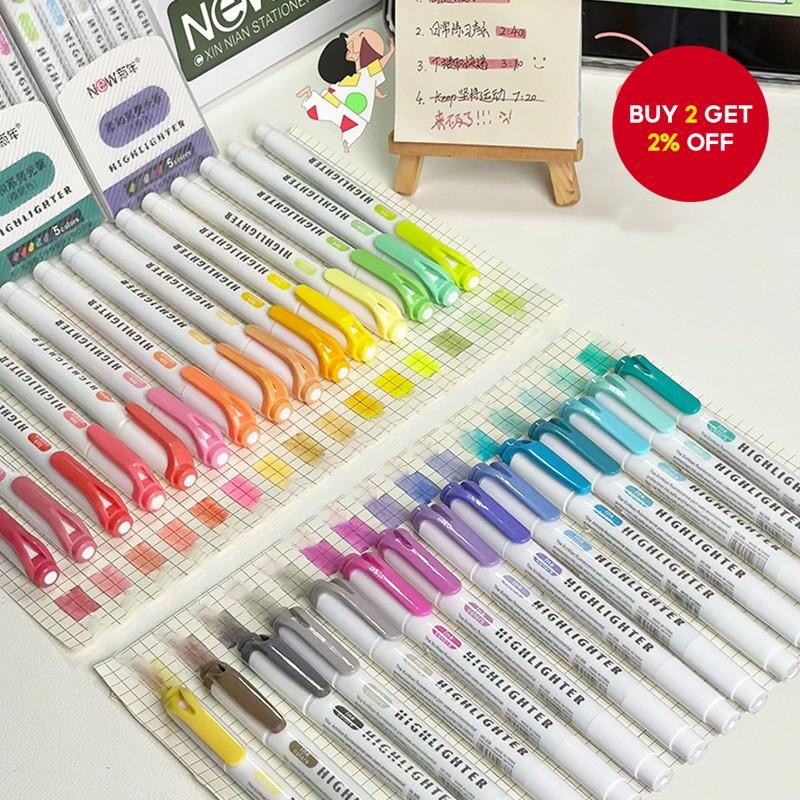 30-Color Creative Double-Headed Highlighter Set for Students – Colored ...