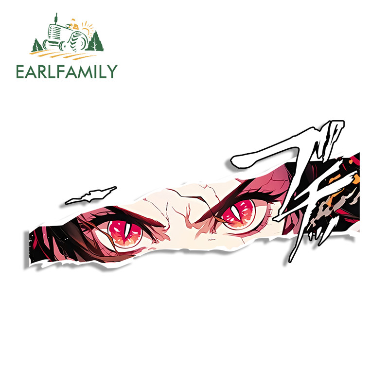 EARLFAMILY Demon Slayer Anime Eyes Slap Car Stickers Skateboard ...