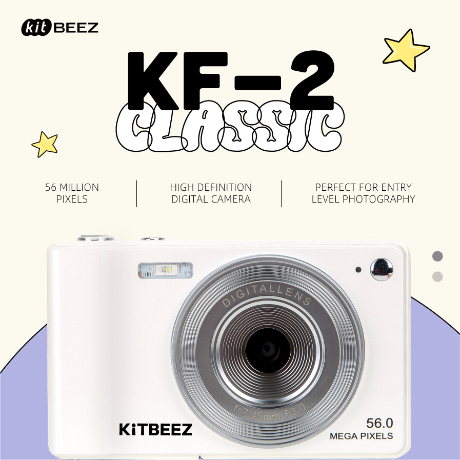 KiTBEEZ KF-2 56MP CCD Camera 1080P Video 16X Digital Zoom Retro Camera ...