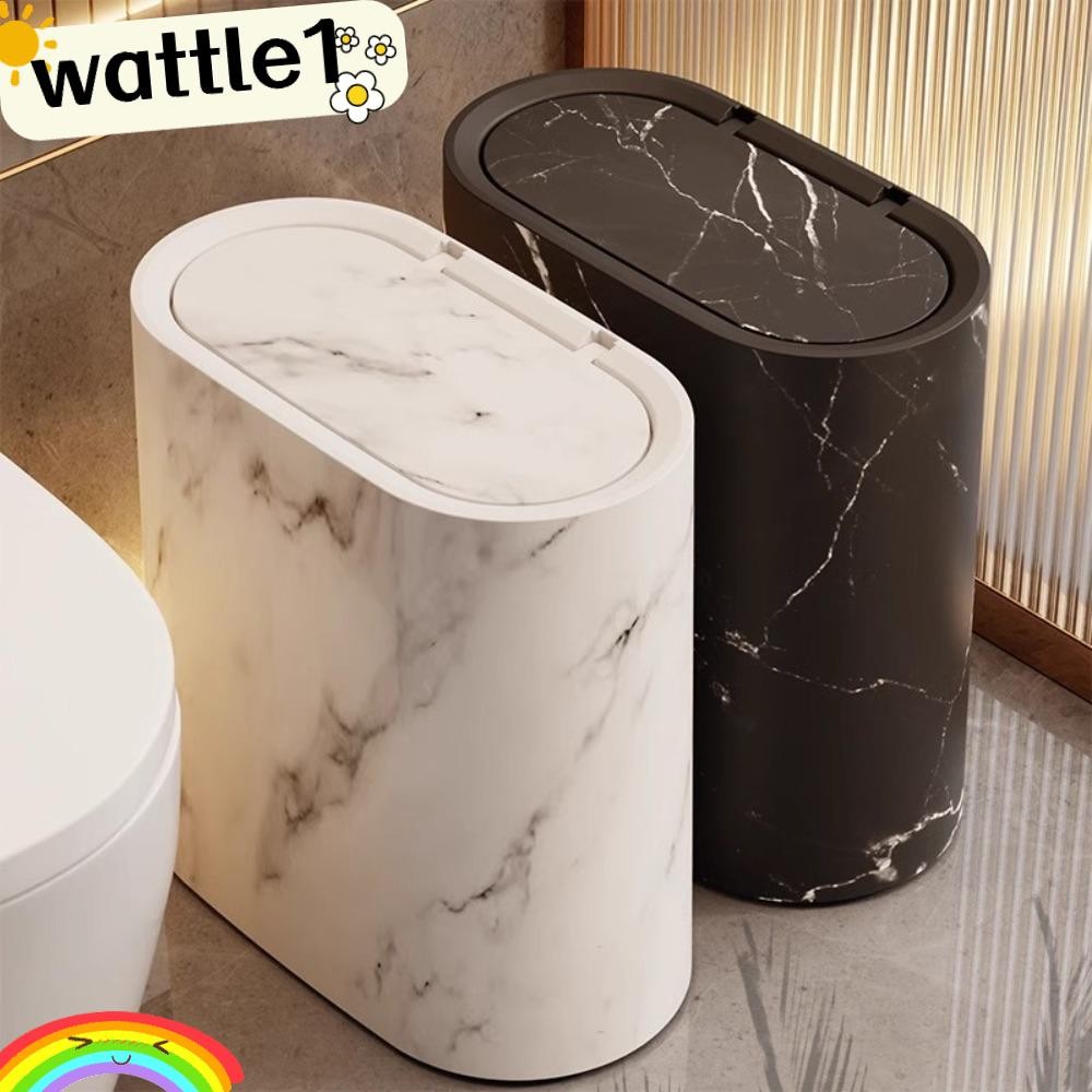 WTTLE Bathroom Trashcans, Narrow Press Type Garbage Bin, with Lids ...