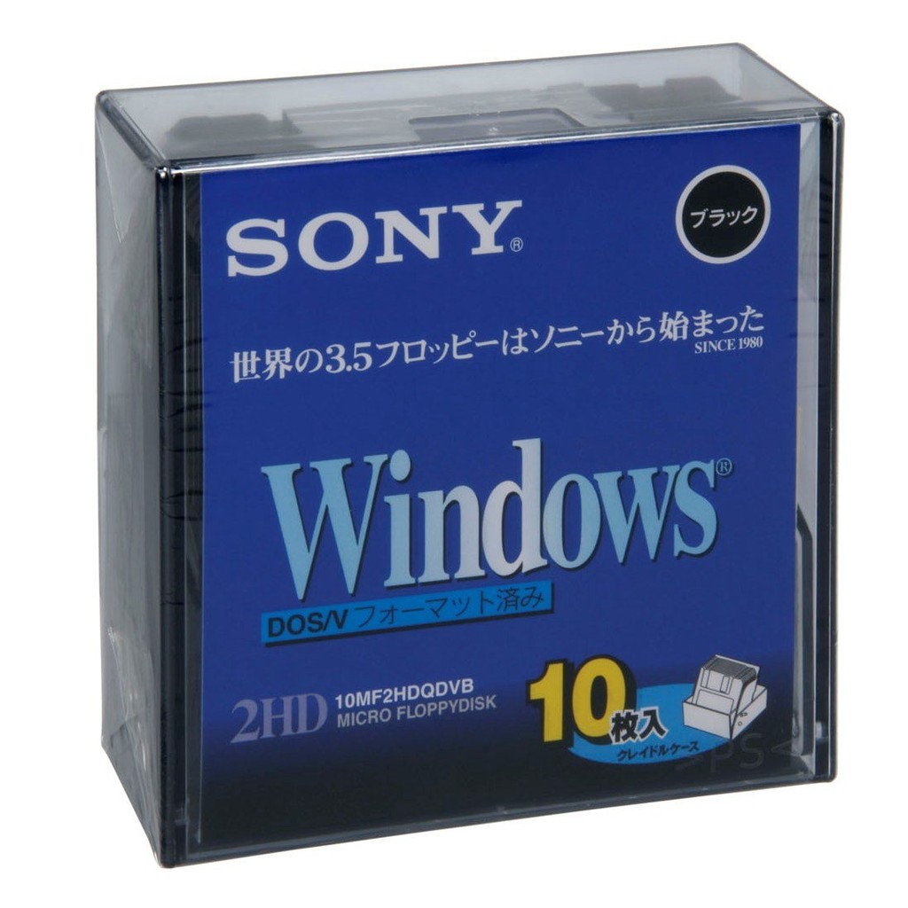 SONY 2HD Floppy Disk Windows Format for DOS/V 3.5 inch Black 10 Pack 10MF2HDQDVB | Shopee ...