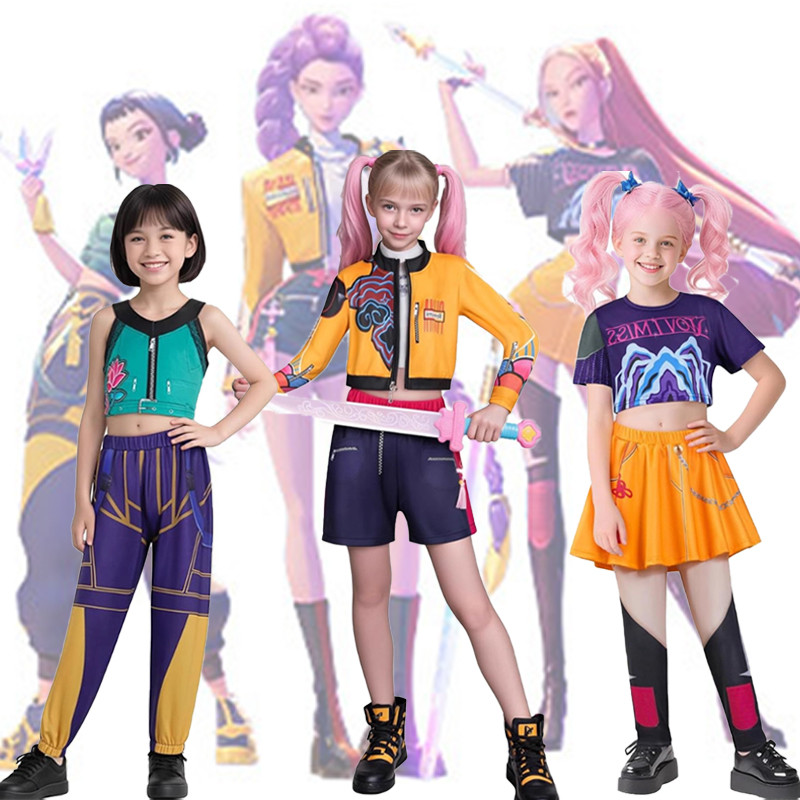 K‑Pop Demon Hunters Costume For Kids Girl Kpop Zoey Rumi Zoey Fantasy ...