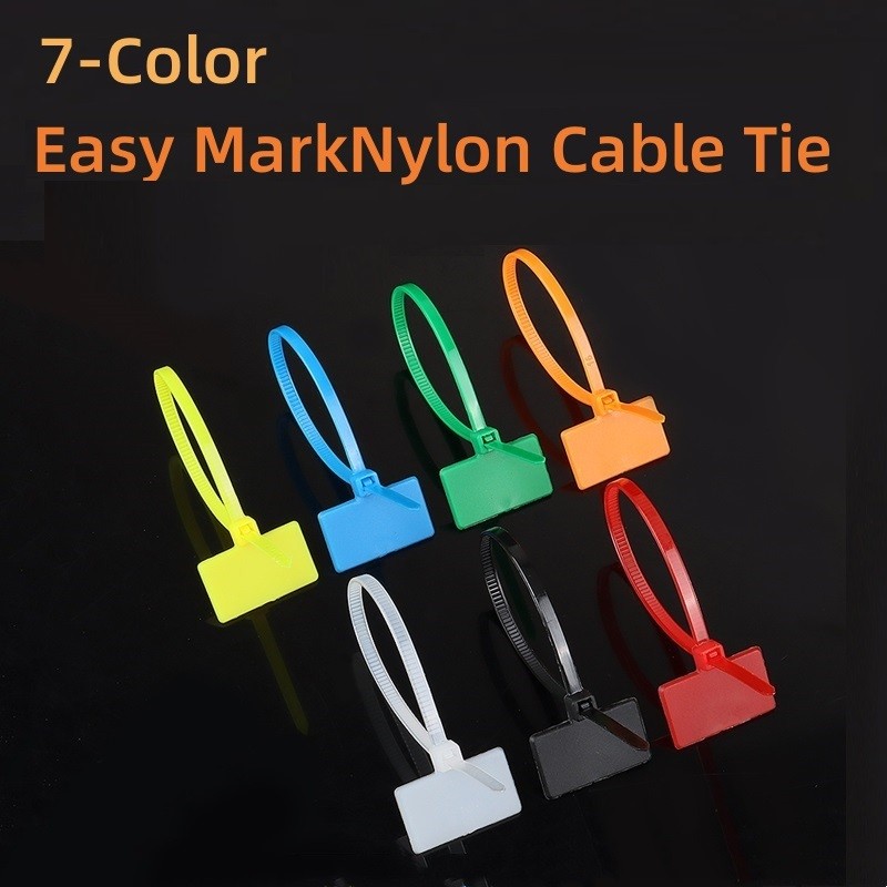 Nylon Marker Zip Ties Plastic Tag Labels Loop Self-Locking Zip Ties for ...