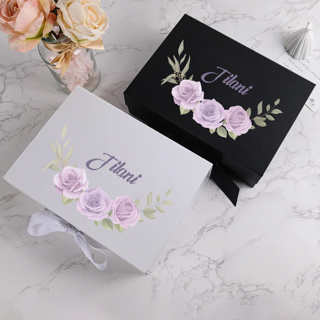 1pc Flower Customized Folding Gift Boxes, Personalized Bridesmaid Gift ...