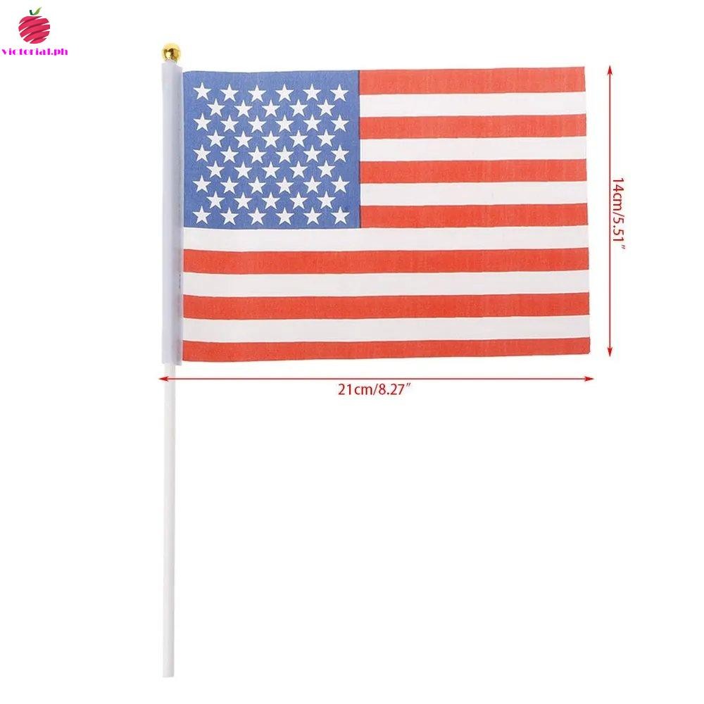 5pcs Mini USA National Flags - Hand Waving Small Banner Pole Flags ...