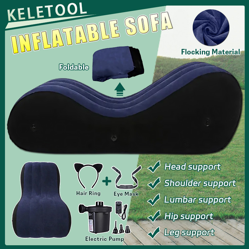 Inflatable Travel Lounge Chair S Shape Cushion Air Bed Folding Rest ...