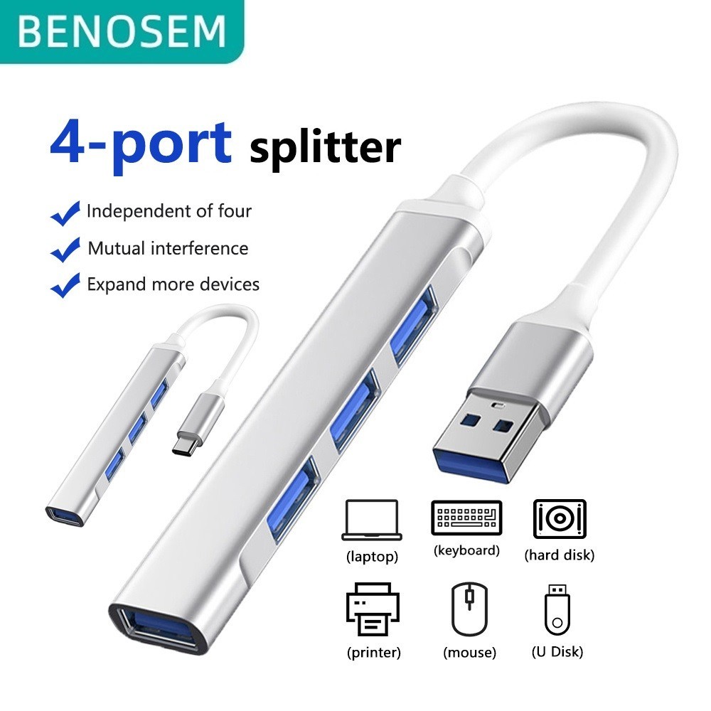 BENOSEM USB Type c HUB Multiple USB 3.0 HUB Converter 4 in 1 USB ...