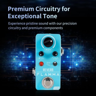 FLAMMA FC02 Mini Reverb Pedal Digital Guitar Pedal 3 Reverb Effect ...