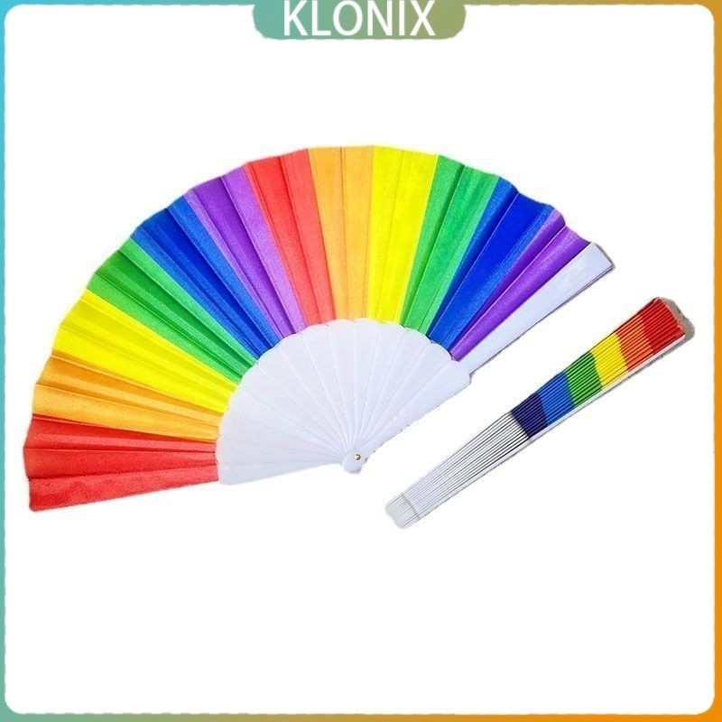Ki 7 inch Children's Craft Folding Fan Rainbow Flat Fans Kindergarten ...