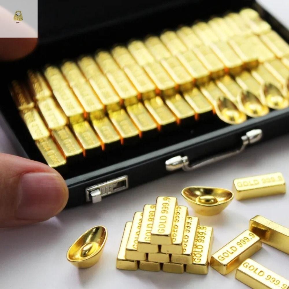 WAY 6pcs Miniature Gold Bars, Doll House Accessories Pretend Toy Gold ...