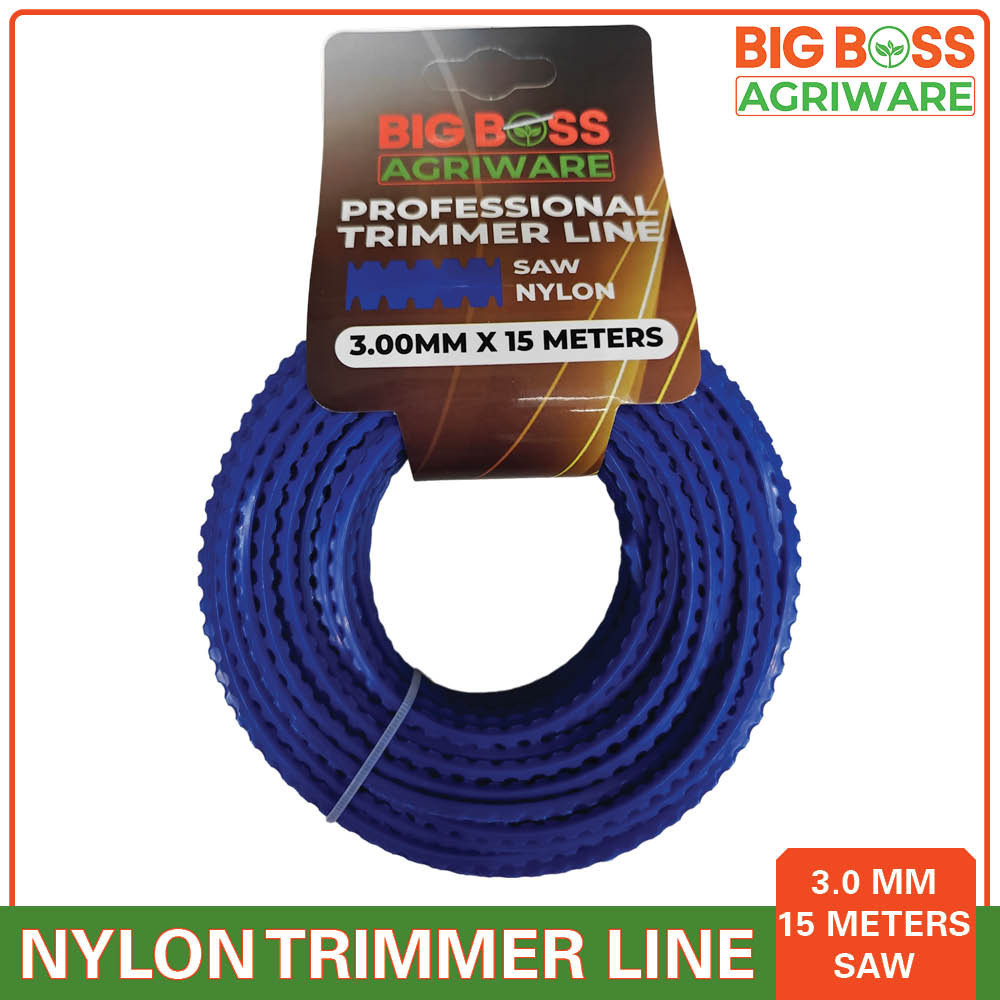 BBA Nylon Trimmer Line 3.0mm x 15m Saw Teeth (Tansi) for Grasscutter String Trimmer Cutting Head ...