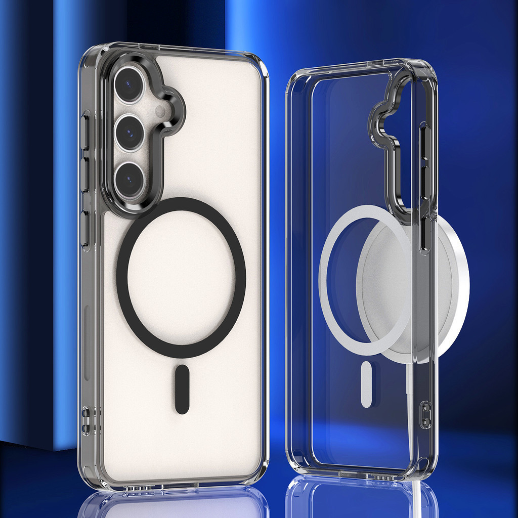 Samsung A15 Case A25 A35 A55 A05 A05S Magnetic Diamond Clear Casing Hard Acrylic Transparent ...
