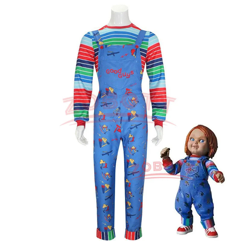 Adult Chucky Cosplay Costume Movie Chucky Costume Shirt Pants Suit ...