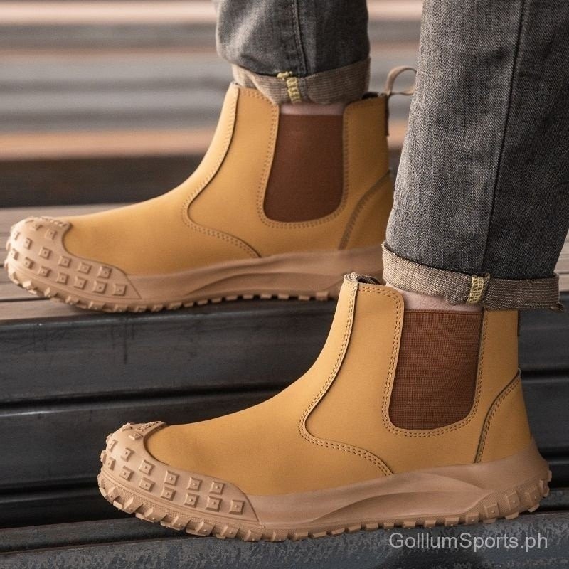 Men's High-Top Waterproof Safety Shoes Steel Toe-toe Work Shoes Mid-Top ...