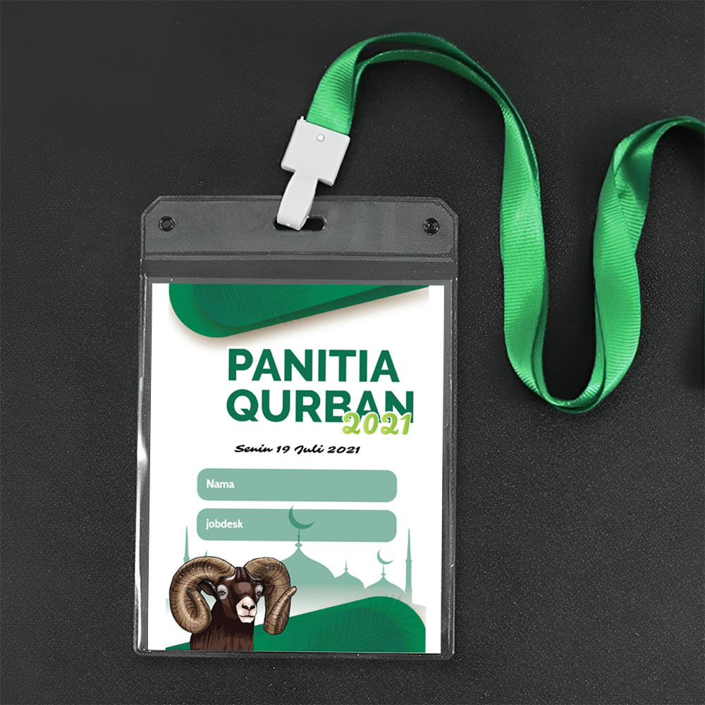 QURBAN COMMITTEE CARD 2024 COMMITTEE NAMETAG + PLASTIC MIKA PULLER ID ...