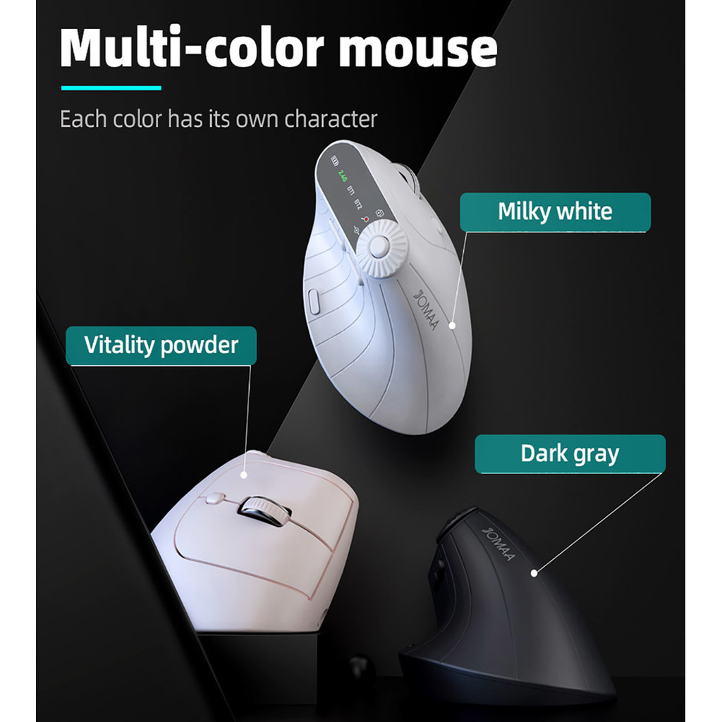 Right Hand Vertical Mouse With Adjustment Knob Rechargeable Bluetooth 2 ...