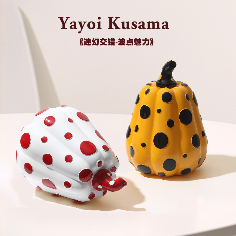 Yayoi Kusama Polka Dot Pumpkin Art Decoration Living Room Bookcase ...