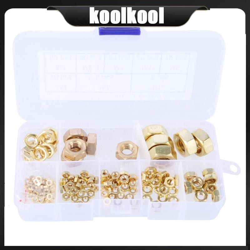 Kool 160Pcs Brass Hexagon Nut Metal Hexagonal Machines Nut 2 2 5 3 4 5 ...