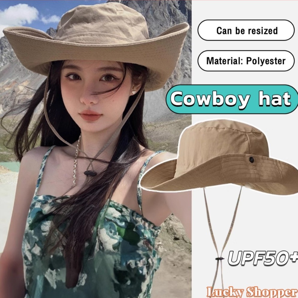 Cowboy Hat UV Protection Mountaineering Hat Outdoor Fisherman Hat Male ...